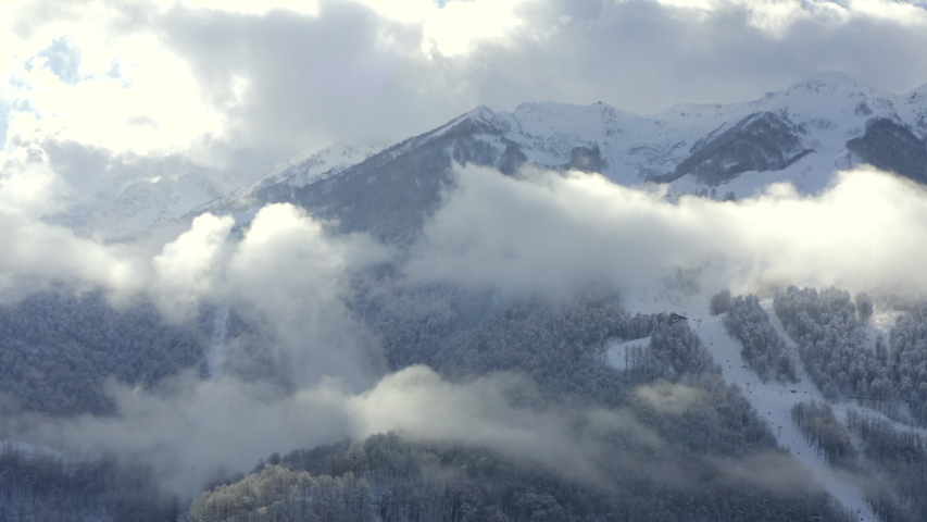 Ski Lifts on the snowy mountain side image - Free stock photo - Public ...