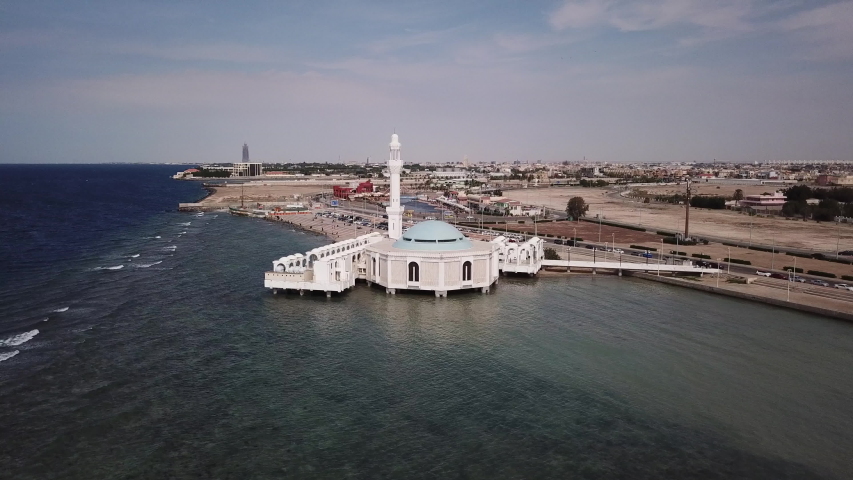 aerial view beautiful floating mosque red Stock Footage Video (100% ...