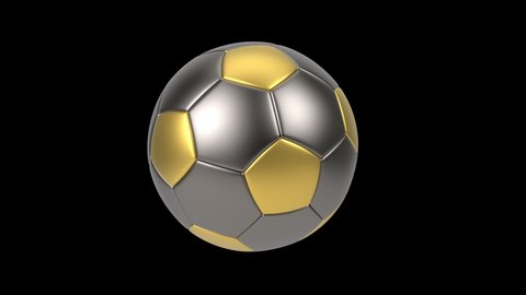 Realistic Gold Iron Soccer Ball Isolated Stock Footage Video (100% ...