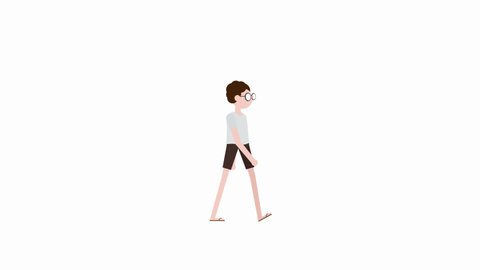 Man Walk Cycle 2d Animation Hd Stock Footage Video (100% Royalty-free ...