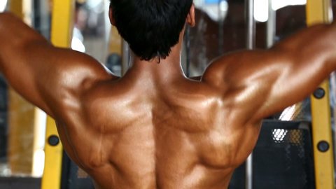 closeup bodybuilder getting spray tan on Stock Footage Video (100% ...