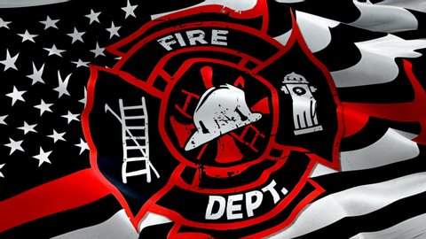 Fire Brigade Usa Flag Video Waving Stock Footage Video (100% Royalty ...
