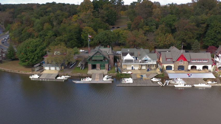 Aerial of the Boathouse Row Stock Footage Video (100% Royalty-free ...