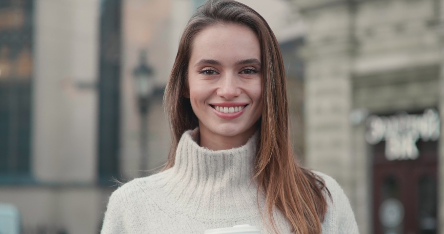 young woman charming appearance standing front Stock Footage Video (100 ...