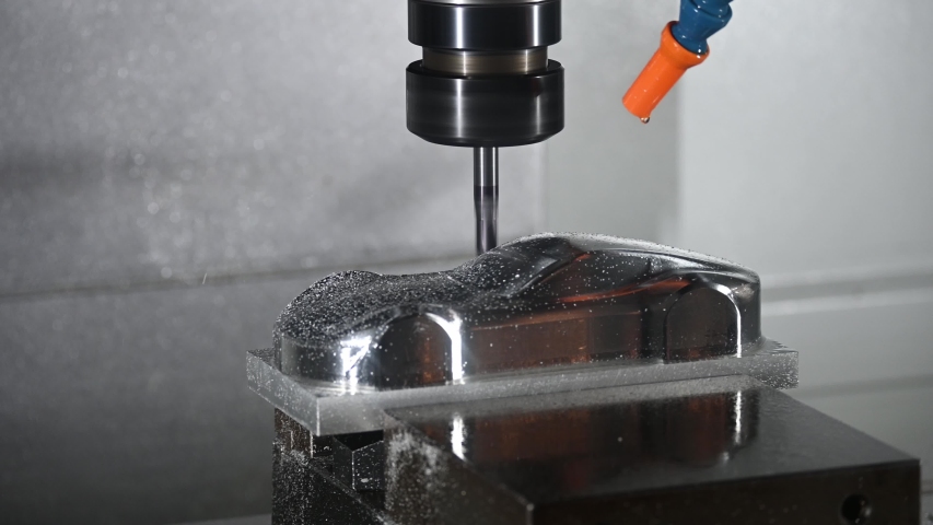 cnc milling machine finishing cutting sample Stock Footage Video (100% ...