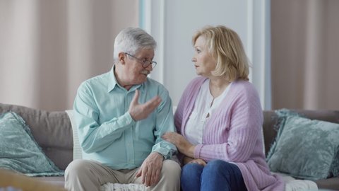 Medium Shot Senior Man Explaining Problem Stock Footage Video (100% ...