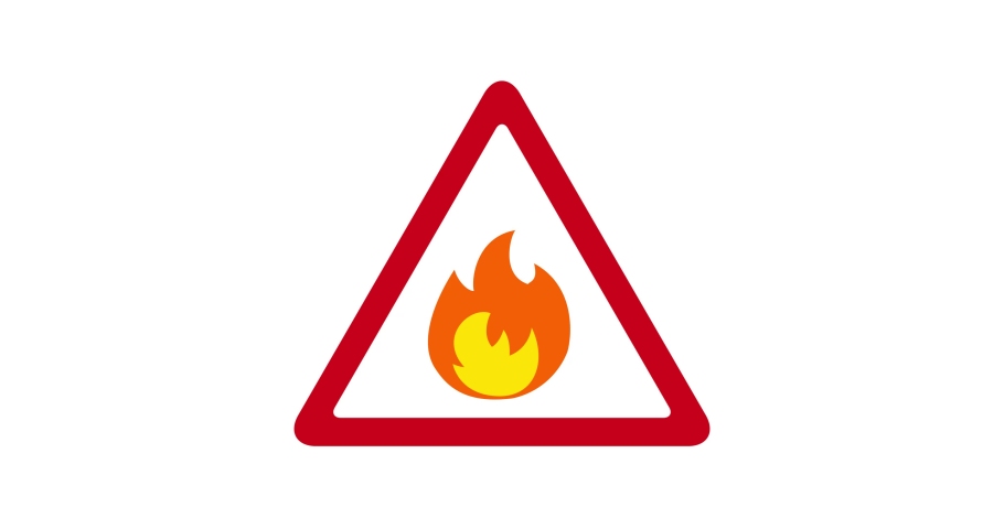 fire warning symbol emoji icon animation Stock Footage Video (100% ...