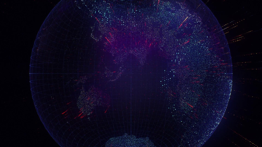 Beautiful Abstract Futuristic Planet Earth Stock Footage Video (100% ...