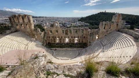 Panoramic View Amphitheater Acropolis Athens Stock Footage Video (100% ...