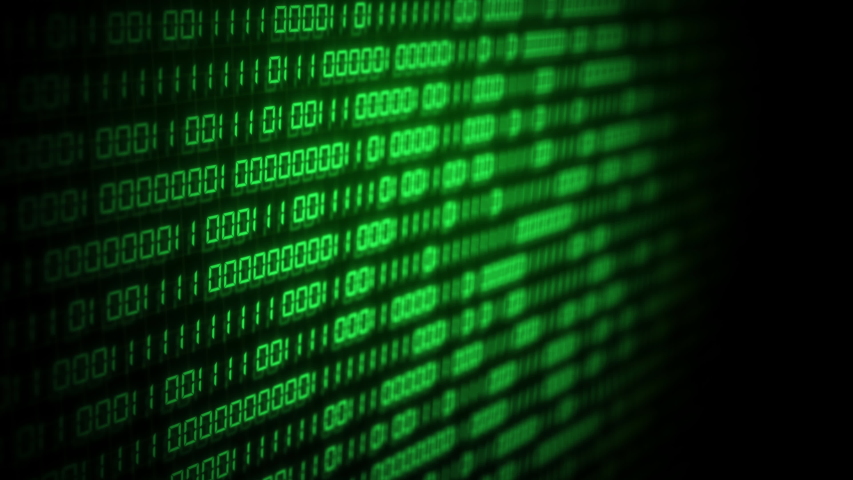 Digital Binary Code Number On Computer Stock Footage Video 100