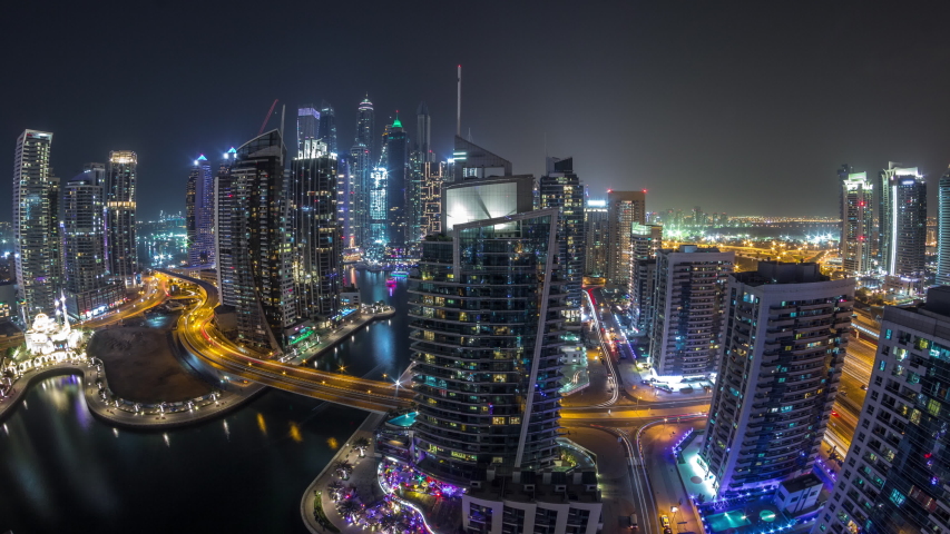 Aerial Panoramic View of Dubai Stock Footage Video (100% Royalty-free ...