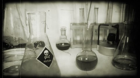 Retro Style Scientist Conducts Strange Experiments Stock Footage Video ...