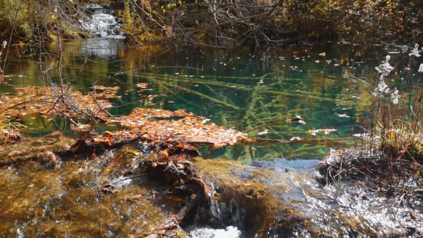 Natural Pond with Azure Crystal Stock Footage Video (100% Royalty-free ...