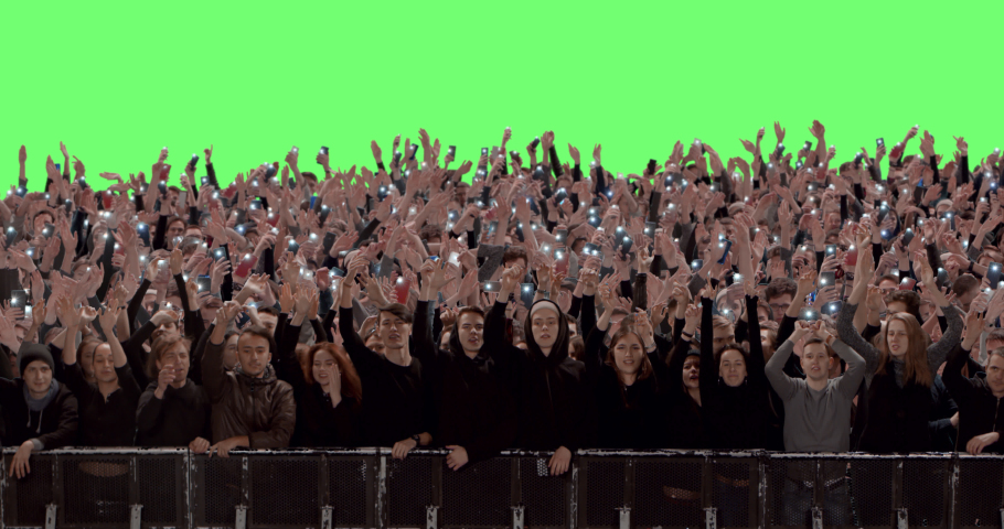 green screen front view huge crowd: วิดีโอสต็อก (ปลอดค่าลิขสิทธิ์ 100% ...