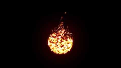Burning Abstract Fireball Element Energy Fire Stock Footage Video (100% ...
