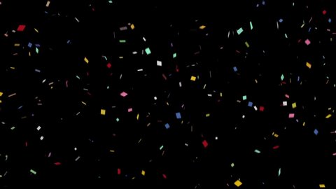 Confetti Falling Loop Animation Alpha Matte Stock Footage Video (100% ...