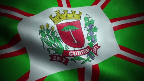 Brazil Flag City Curitiba Seamless Looping Stock Footage Video (100% ...