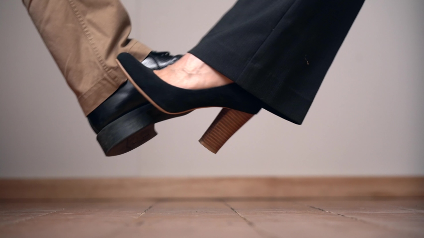 foot tap greeting double avoid coronavirus Stock Footage Video (100% ...