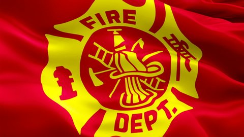 Fire Brigade Flag Video Waving Wind Stock Footage Video (100% Royalty ...