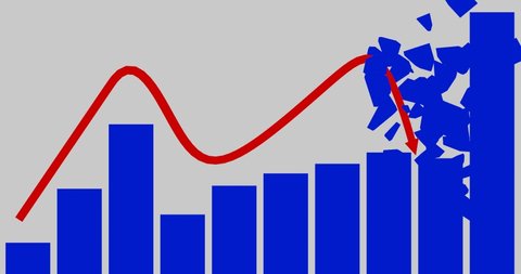 3d Render Chart Falling Down Stock Footage Video (100% Royalty-free ...