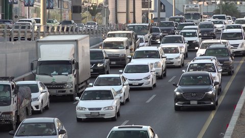 Riyadh Saudi Arabia December 2019 Traffic Stock Footage Video (100% ...