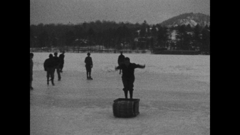 1920s Sled Engine Propeller Pulls Two Stock Footage Video (100% Royalty ...