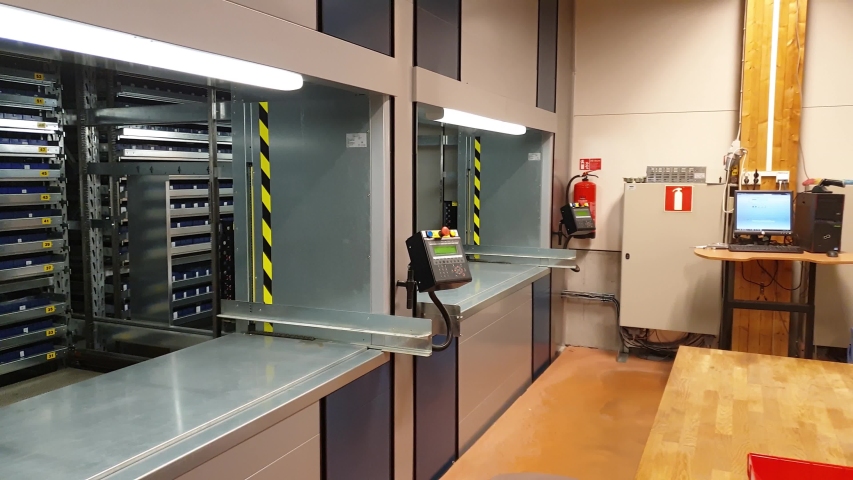 Vertical carousel storage unit Stock Video Footage - 4K and HD Video ...