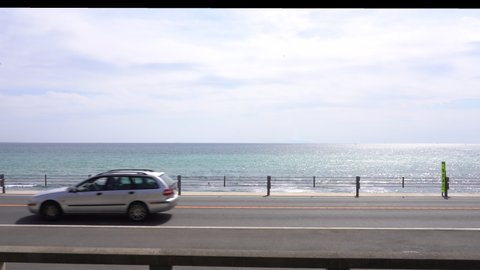 Seaside Driveway Kamakurakanagawa Japan Stock Footage Video (100% ...