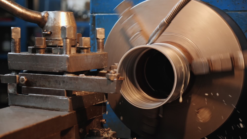 turning bench lathe machine working on Stock Footage Video (100% ...