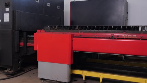 Dual Workbench Industrial Laser Cutter Machine Stock Footage Video (100 ...