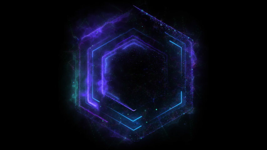 seamless loop animation hexagon portal changing Stock Footage Video ...