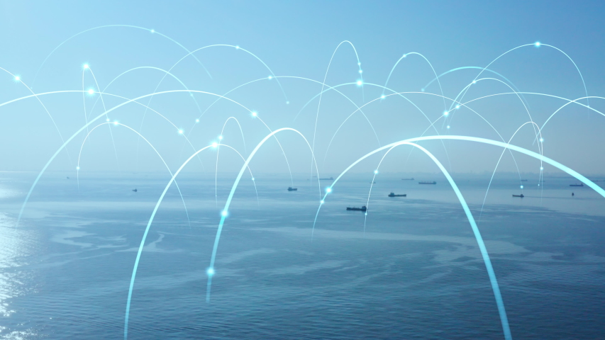 Ships and Communication Network Concept. 스톡 동영상 비디오(100% 로열티 프리 ...