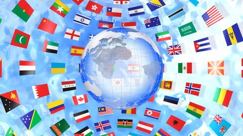 Collection World Flags Around Earth Vector Stock Vector (Royalty Free ...