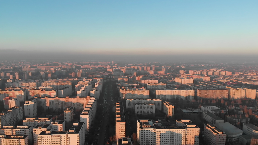 Skyline of apartment blocks in Bucharest, Romania image - Free stock ...