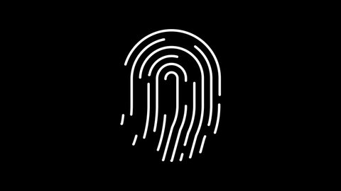 Animation Fingerprint Alpha Matte Touch Id Stock Footage Video (100% ...