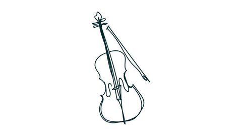 Cello Music Doodle Art Line Draw Stock Footage Video (100% Royalty-free ...