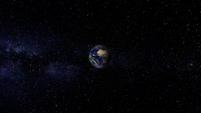 Zoom Rotation Planet Earth Stars Background Stock Footage Video (100% ...