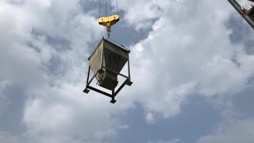 Lifting the Concrete Bucket By Stock Footage Video (100% Royalty-free ...