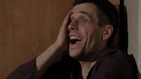 Schizophrenic Man Laughing On Floor Stock Footage Video (100% Royalty ...