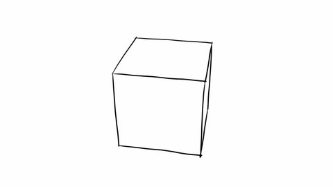 Freehand Sketch Drawing Animation Cube On Stock Footage Video (100% ...