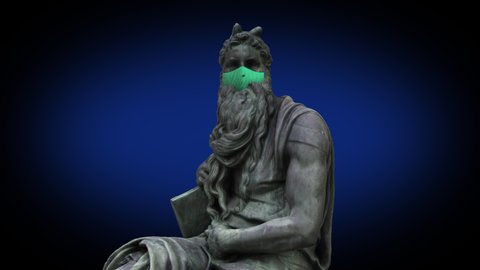 Moses Statue Medical Mask 3d Statue Stock Footage Video (100% Royalty ...