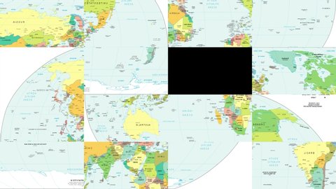 Political World Map Sliding Puzzle Seamless Stock Footage Video (100% ...