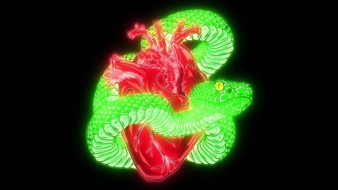 Snake Heart Tattoo Symbol Love Envy Stock Footage Video (100% Royalty ...