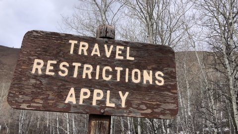 Travel Restrictions Apply Sign Rustic Wood Stock Footage Video (100% ...