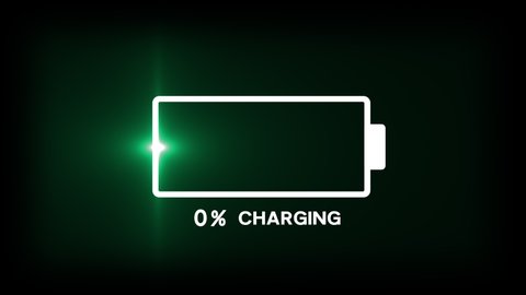 Battery Charging 1100 Animation On Transparent Stock Footage Video (100 ...