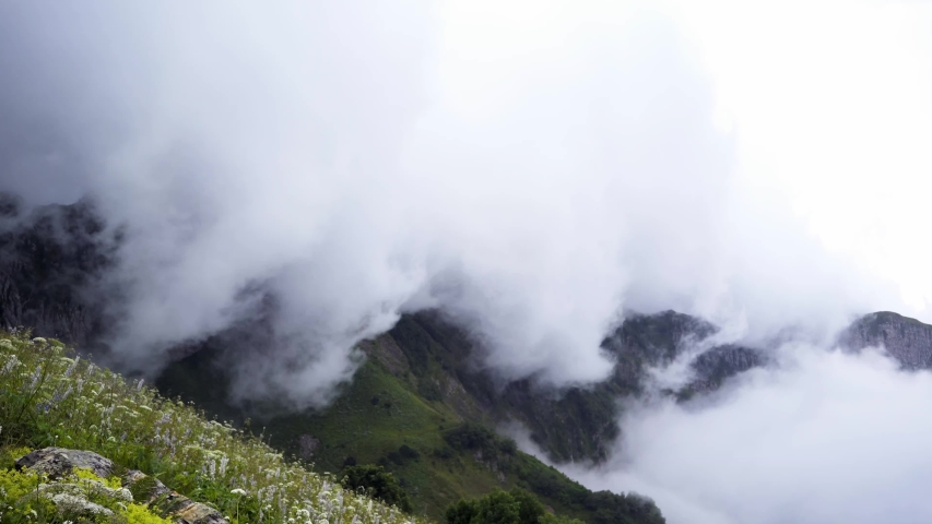 High Mountain Slopes full of Fog image - Free stock photo - Public ...