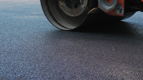 Heavy Bitumen Roller Press Hot Asphalt Stock Footage Video (100% ...