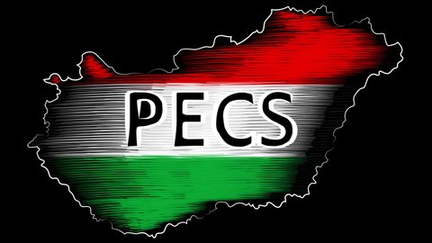 Pecs Hungary Coloring Map Flag Motion Stock Footage Video (100% Royalty ...