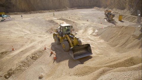 Overview Loader Digging Sand Construction Site Stock Footage Video (100 ...