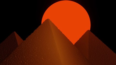 Animation Moon Rising Over Pyramids Egypt Stock Footage Video (100% ...